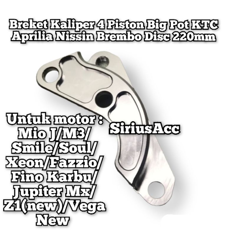 Caliper Breket 4 Piston Big Pot KTC Aprilia NSN BREM Disc 220mm Mio J ...