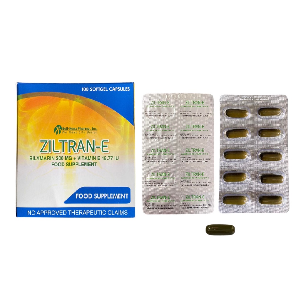 Ziltran-E Silymarin 200mg + Vitamin E 18.77 IU Soft Gel Capsules 100 ...