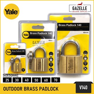 Yale V140 Outdoor Brass Padlock Heavy Duty 25 30mm 40mm 50mm 60mm 70mm ...