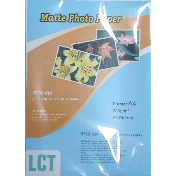 LCT Matte Photo Paper A4 200gsm 20 sheets | Shopee Philippines