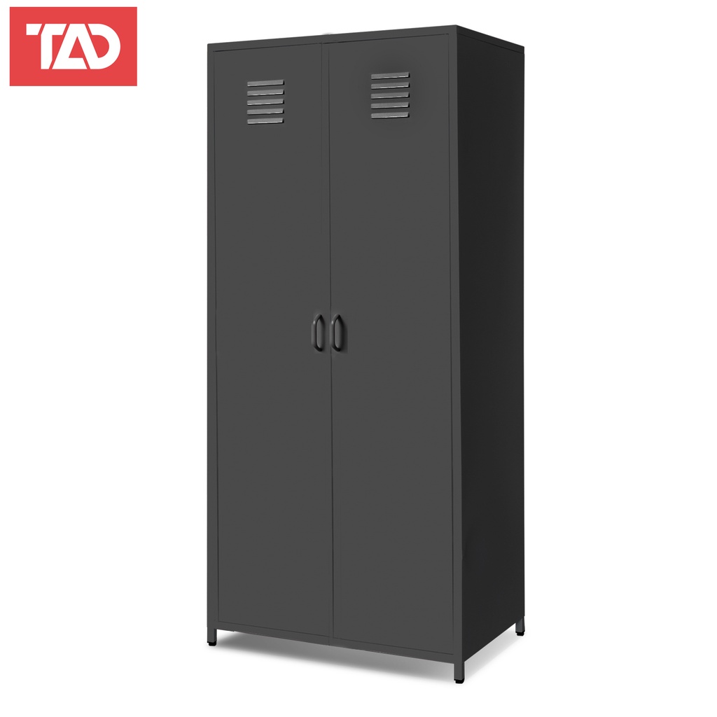 TAD LK-2D METAL CLOTHES LOCKER WITH DOOR, METAL CLOTHES ORGANIZER RACK ...