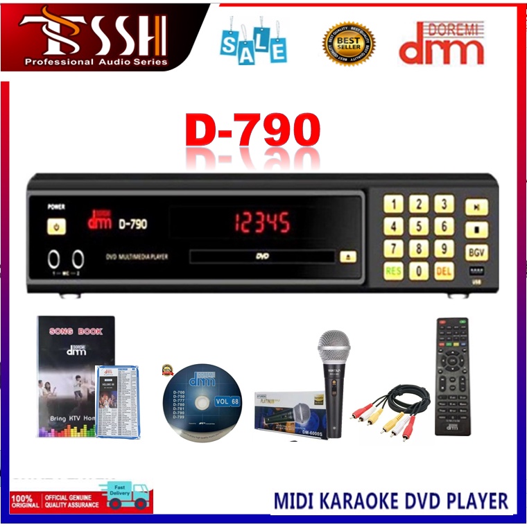 Megapro D-790 DoReMi Karaoke Player + DVD + Songbook + Remote + Mic ...