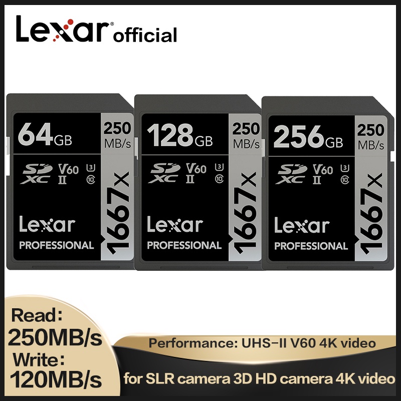 Lexar 1667X Original Professional SD Card 256GB 250MB/s SDHC SDXC UHS ...