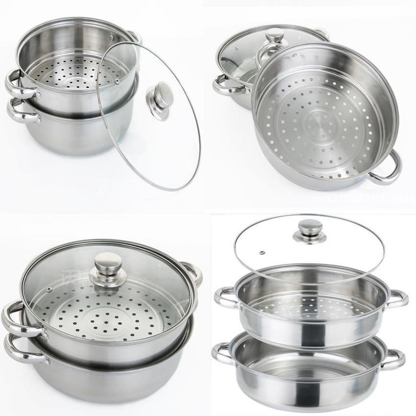 2-layer 304 stainless steel steamer with tempered glass lid [New model ...