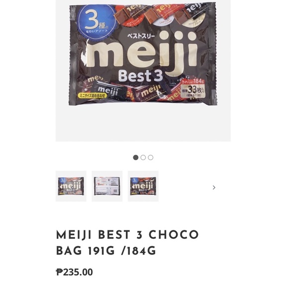 Meiji Best 3 Assorted Chocolates 184g | Shopee Philippines