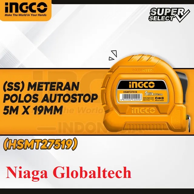 Ingco PLAIN AUTOSTOP METER 5 METER MEASURING TAPE INGCO | Shopee ...