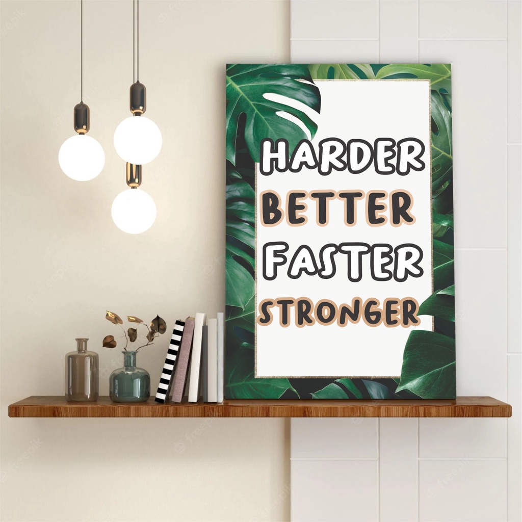 Wall Decoration Wooden Poster Motivational Wall Decor Display Harder ...
