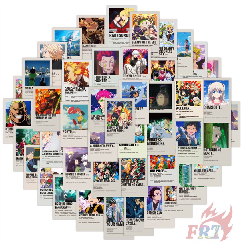 50Pcs/Set Comics Magazine Series 01 Shōnen Manga Mini Postcard Stickers ...