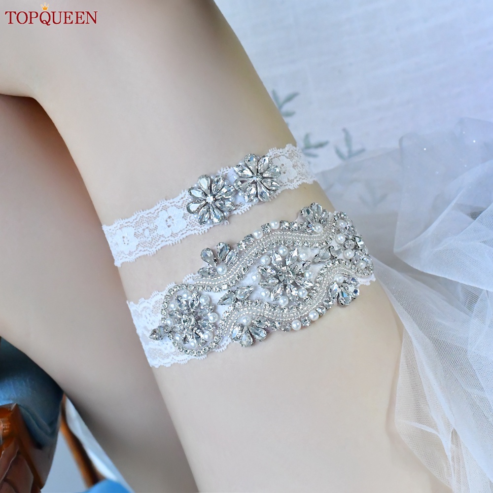 Topqueen Wedding Thigh Garter Belt Bride Bridal Sexy Lace Liguero
