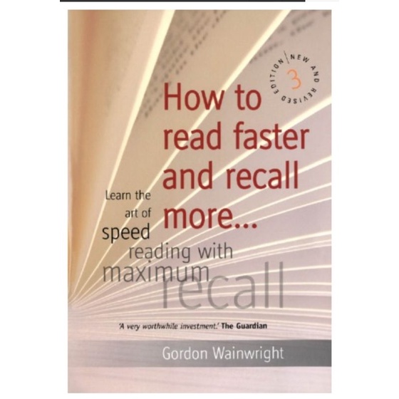 How to READ FASTER and RECALL MORE...Gordon WAINWRIGHT | Shopee Philippines