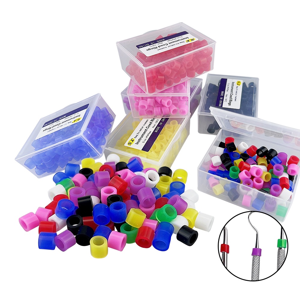 100pcs/box Circle Silicone Dental Instrument Color Code Rings ...