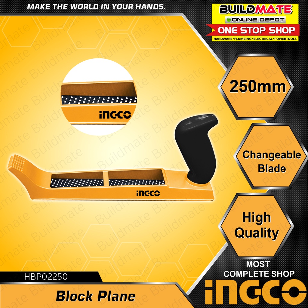 BUILDMATE Ingco Wood Block Plane Planer w/ Changeable Blade 250mm ...