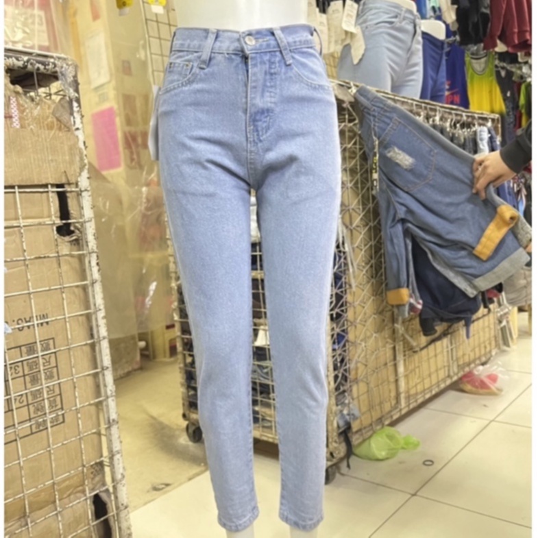 High Waisted Skinny Ankle Cut Jeans Light Washed Color | Shopee Philippines