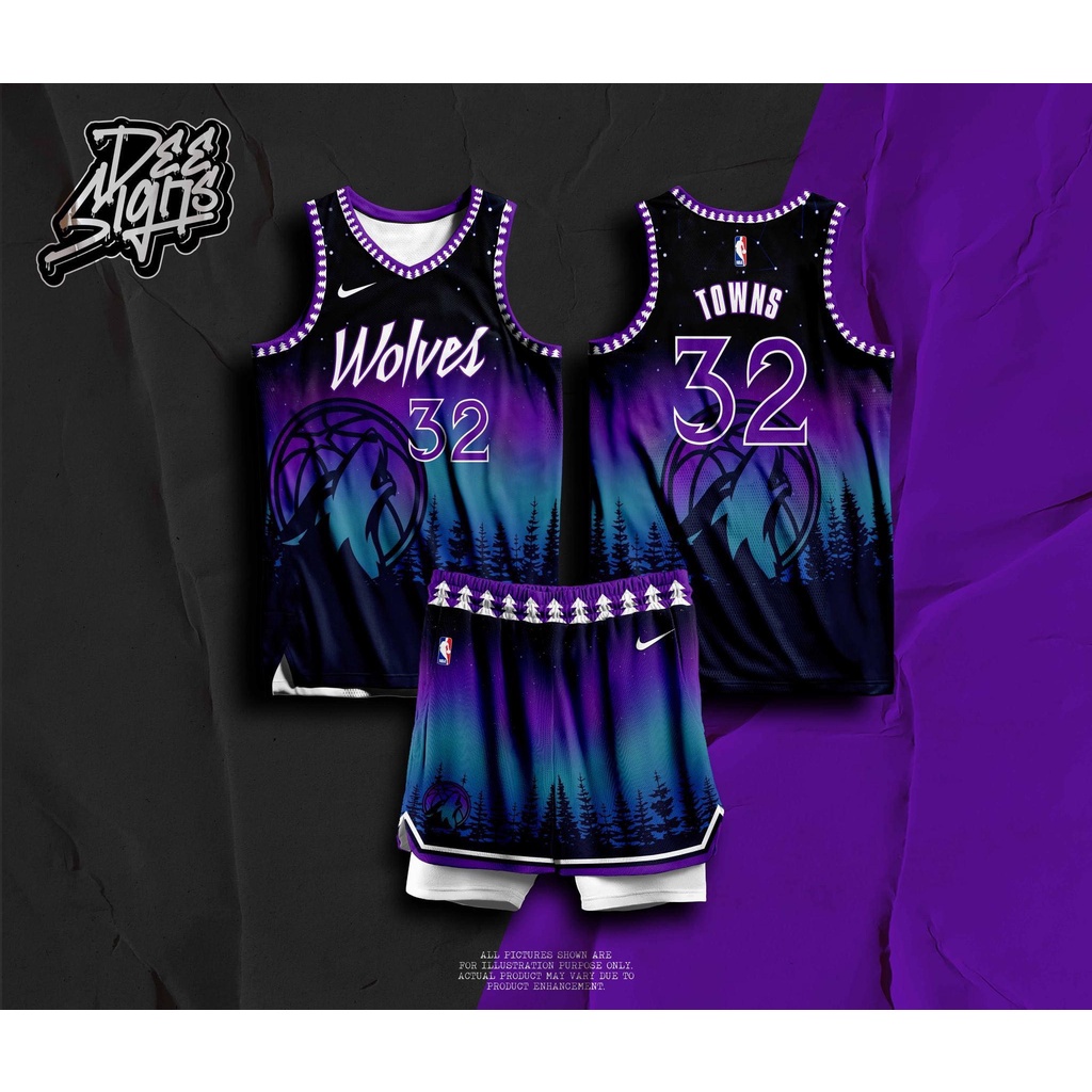 KARL TOWNS WOLVES 09 BASKETBALL JERSEY FREE CUSTOMIZE OF NAME AND ...