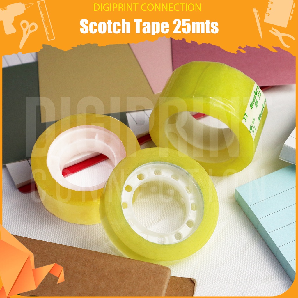 Small Tape 25mtrs small roll 1inch inner core Adhesive Stationery Tapes ...