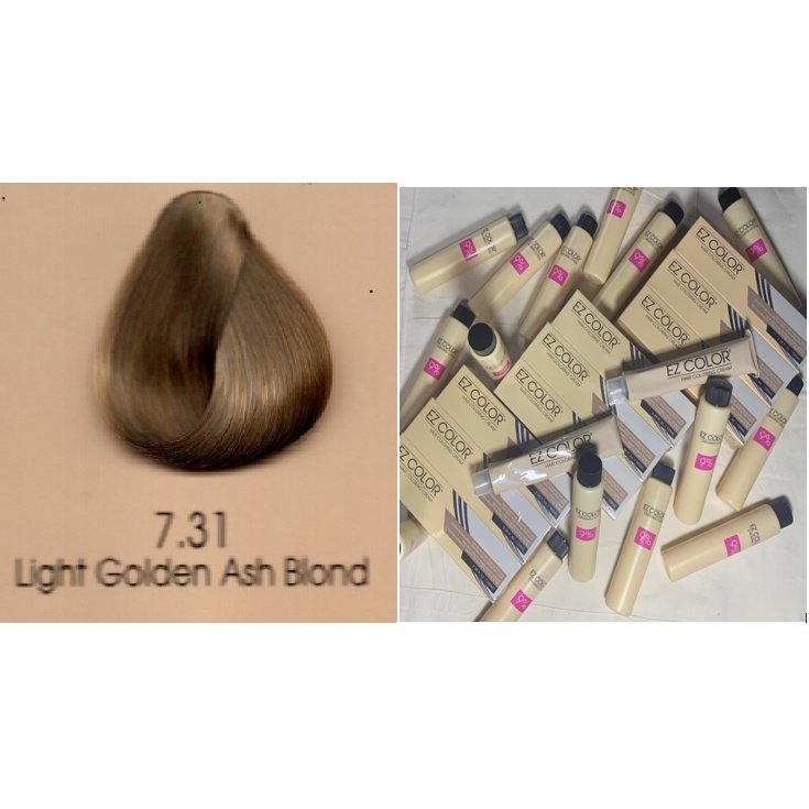 EZ COLOR Hair Coloring Cream 100ml With EZ COLOR Oxidizing Lotion 9% ...