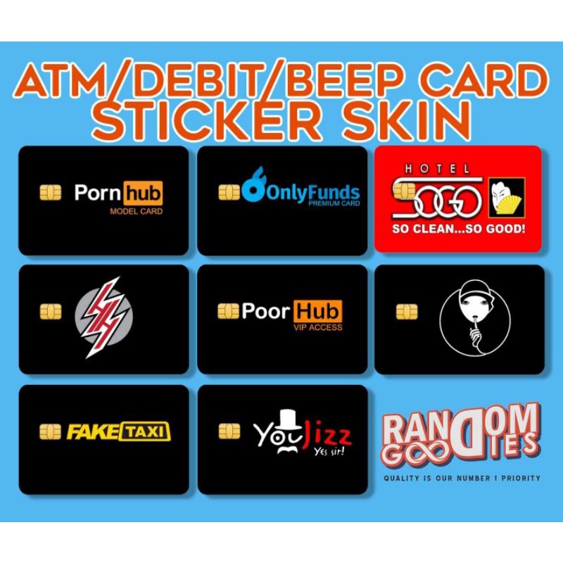 PornHub FakeTaxi Card Skins Sticker (for ATM CARD, BEEP CARD, LOYALTY ...