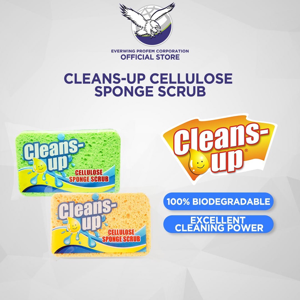 Cleans-Up Cellulose Sponge Scrub (kitchen sponge, dish sponge, non ...