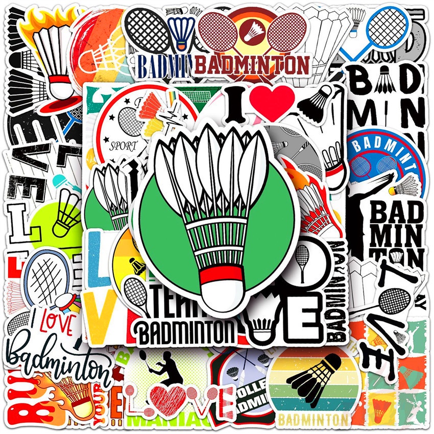 Badminton Series 01 Stickers 50Pcs/Set Waterproof DIY Fashion Decals ...