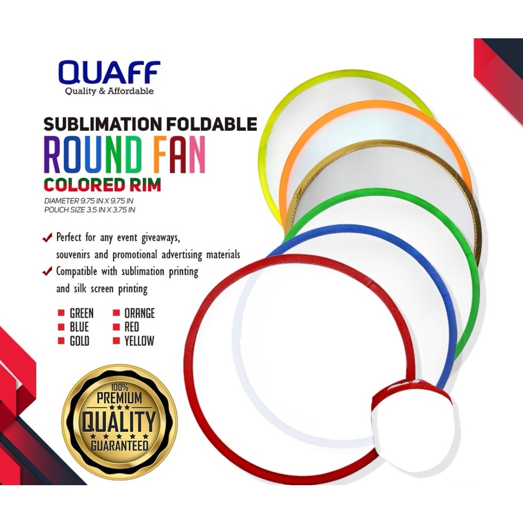 (100pcs) Blank Printable Foldable Rim Color Round Fan White | Shopee ...