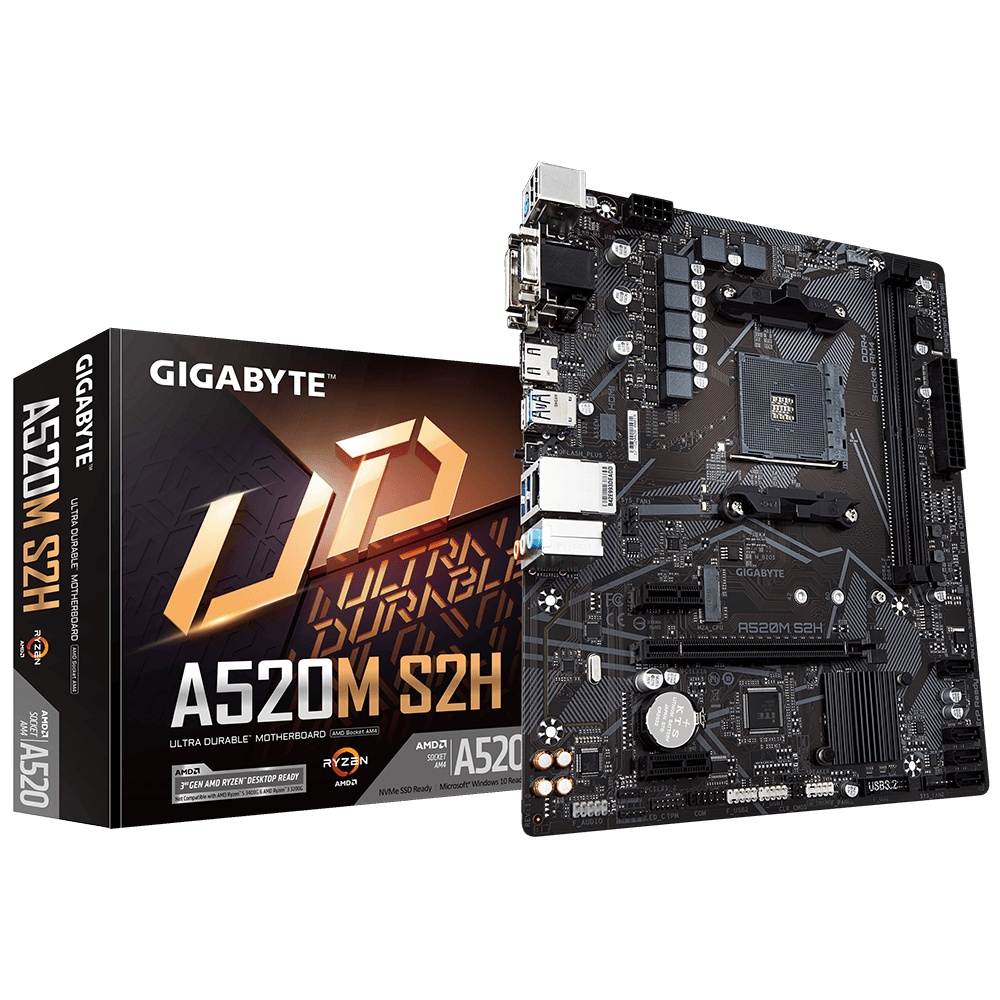 GIGABYTE A520M-S2H AMD AM4 RGB mATX MOTHERBOARD SOcket AM4 mobo ...