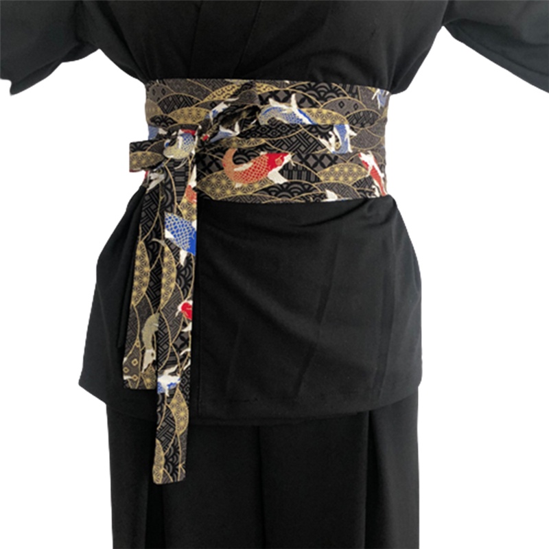Unisex Japanese Vintage Kimono Obi Belt Sushi Shop Chef Hotel Uniform ...