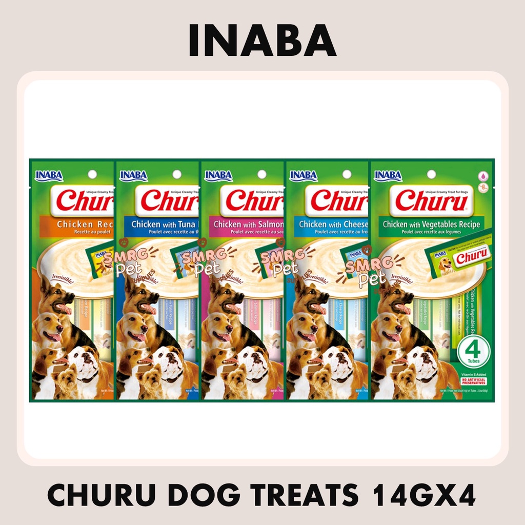Inaba Churu Chicken Recipe Dog Treats 14gx4 Chicken, Tuna, Salmon, Cheese, Vegetables in Chicken ...