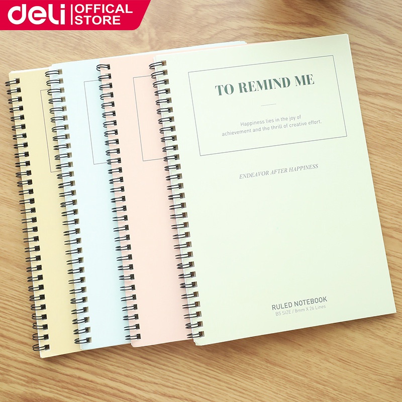 Deli B5 Spiral Notebook 60sheets Student Notebook School Stationery ...
