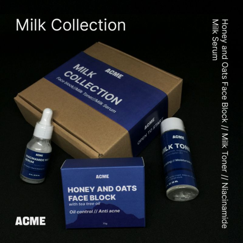 ACME Milk Collection skincare set for MEN (Face block, Toner, Serum ...