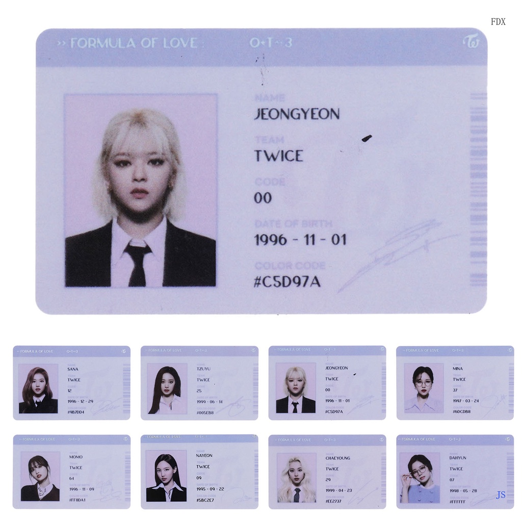 FDX 1PCS KPOP TWICE Figures Student ID Card Formula of Love SANA MOMO ...
