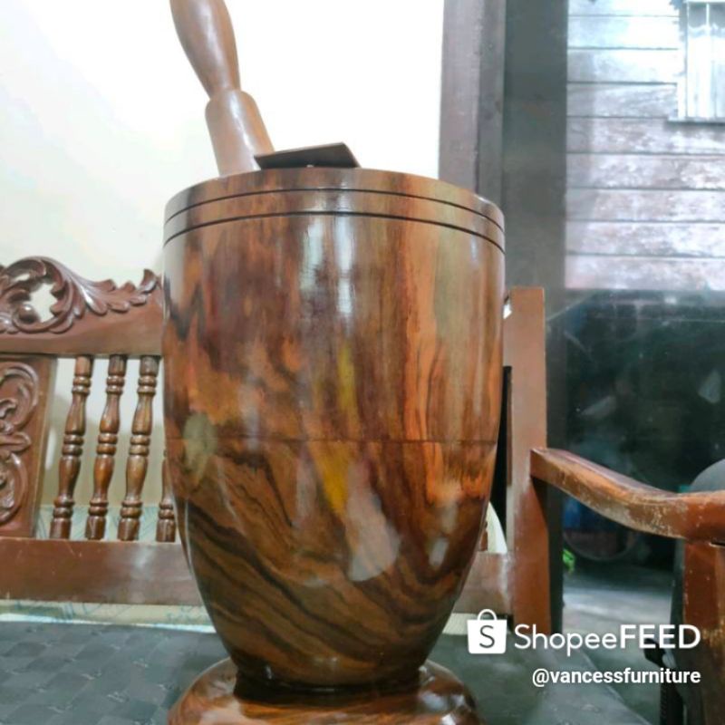 XXL mortal and pestle *lusong* made in magcono iron wood | Shopee ...