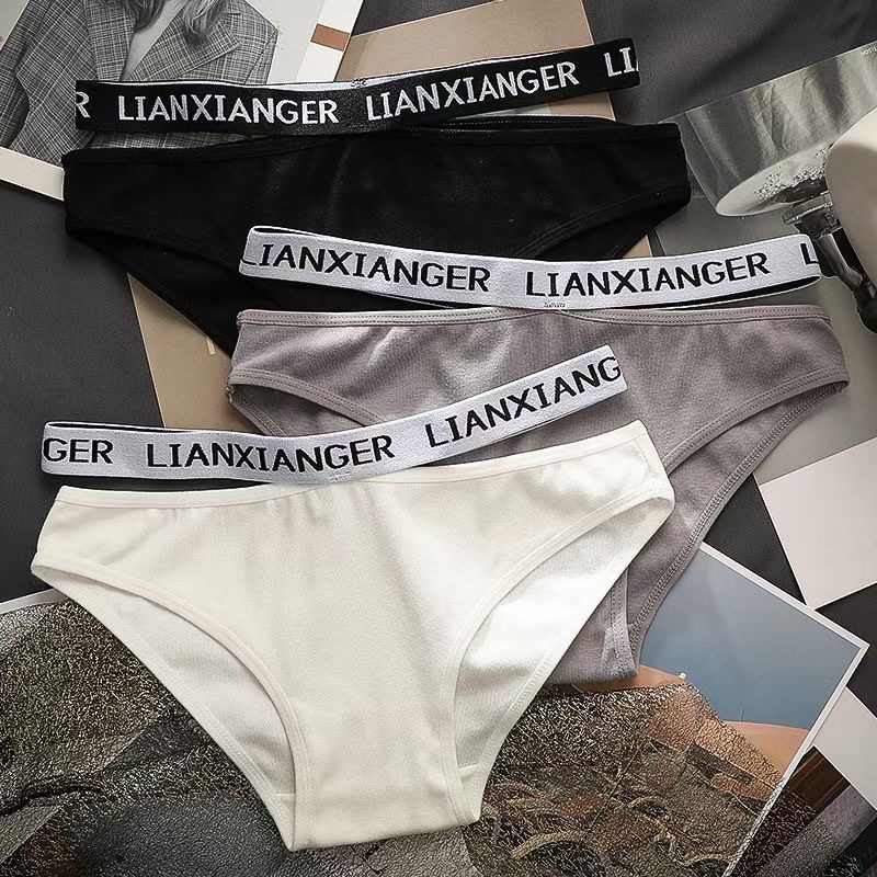 Women Cotton Sexy Panty Letter Waist Garter Underwear G-String Panties ...