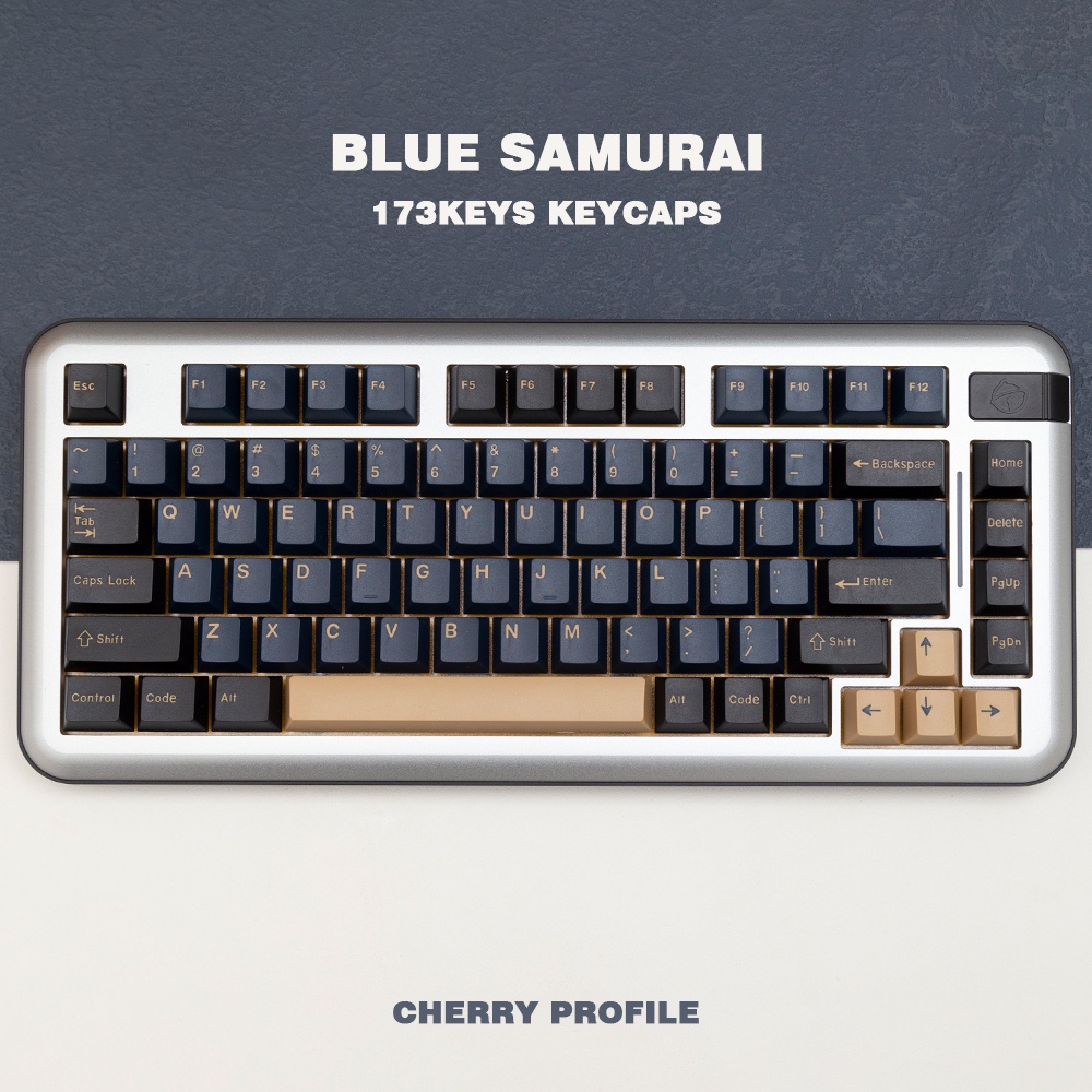 ABS Blue Samurai Keycaps 173keys Cherry Profile Compatible Gateron ...