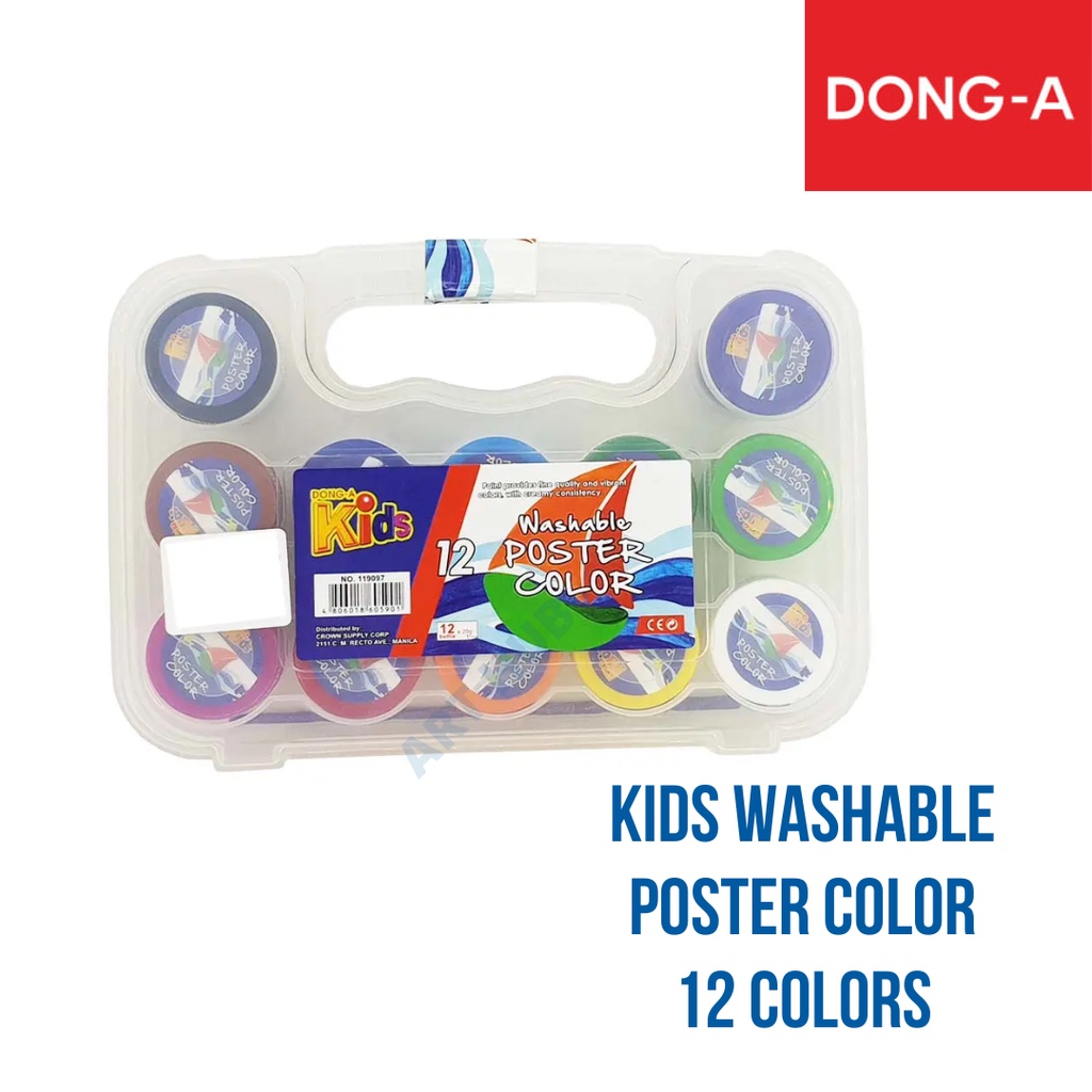 DONG-A Kids Poster Color 12 Colors Paint Vibrant | Shopee Philippines