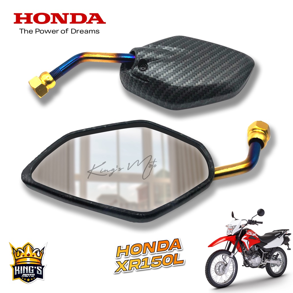 Honda XR150L 2TONE SIDEMIRROR FOR HONDA SMALL MIRROR / MATTE SHORT STEM ...