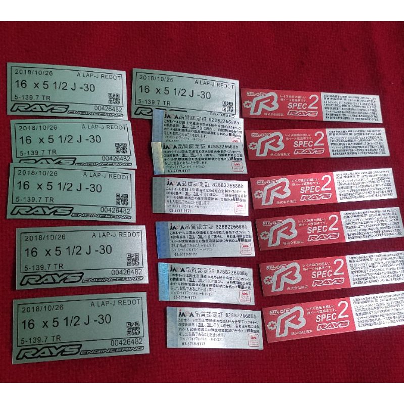 Rays A LAP J inner barrel sticker set. | Shopee Philippines