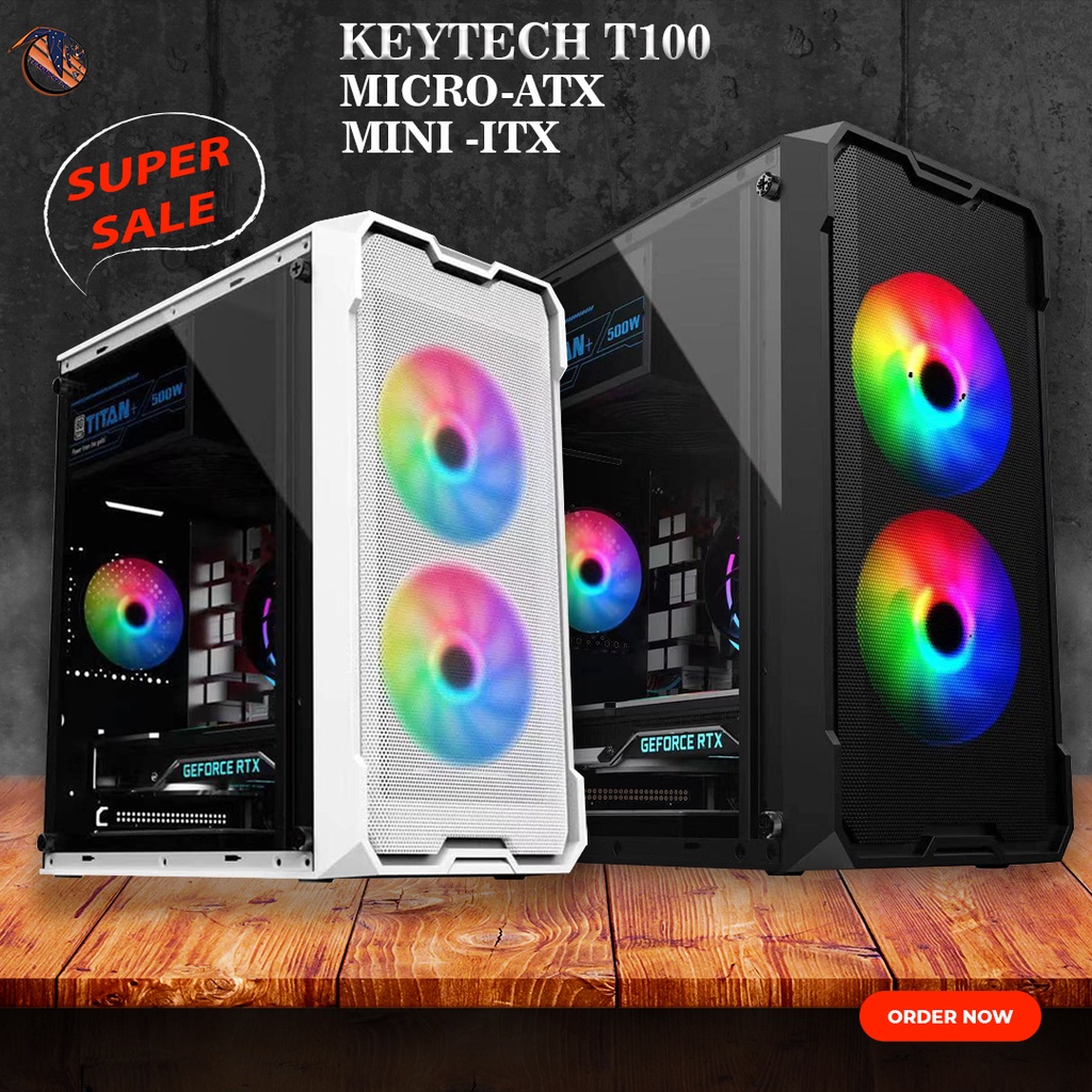 Keytech T100 Mini Gaming Case Mitx Matx | Shopee Philippines