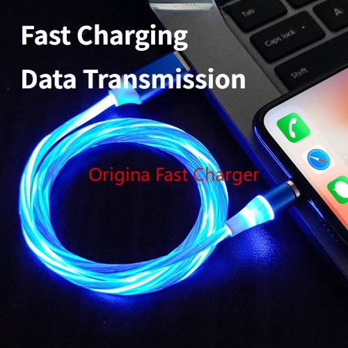 LED Luminous Streamer Line Magnetic Three-in-one Data Cable Color ...