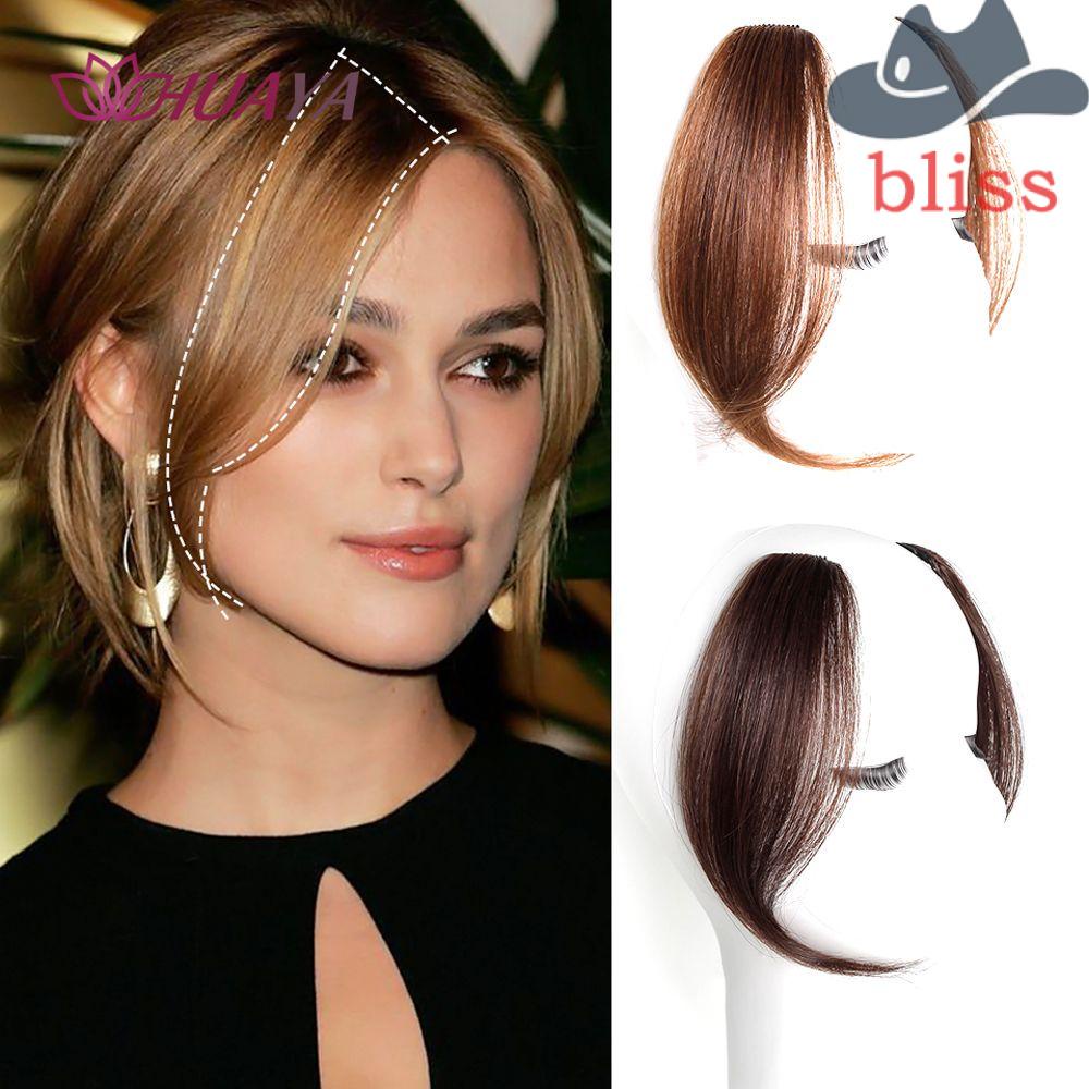 BLISS Long Bangs Brown Elegant Heat Resistant Two Side Fringe Bangs ...