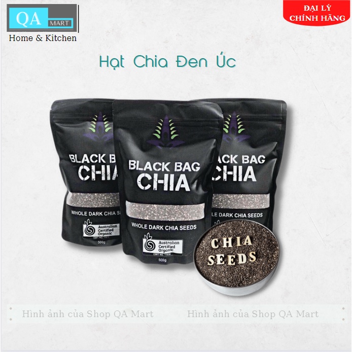 Black Bag OMD Australian Organic chia Seeds 500g - Black chia Seeds are ...