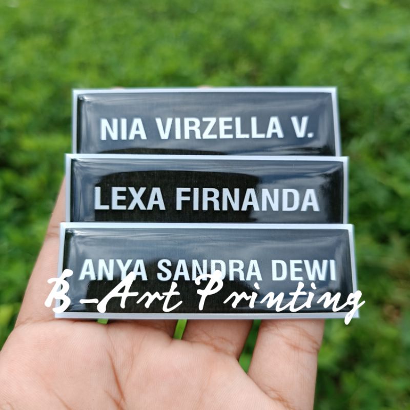 Name Tag 8x2.5 cm Chest Name Plate POLRI TNI PDU PDH BHAYANGKARA ...
