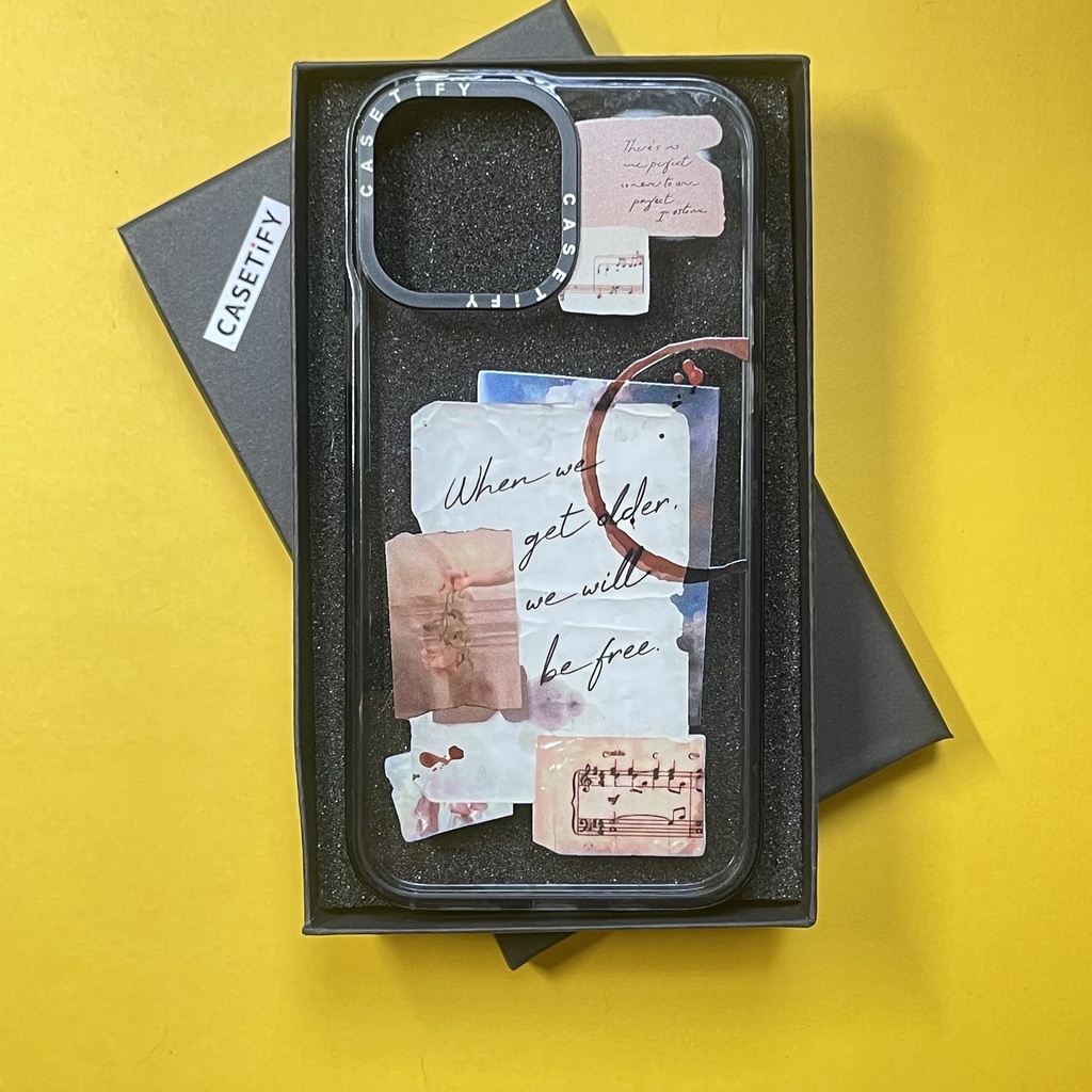 CASECASE X Memory fragment Black Edge Clear Sideband Font Casing Apple ...