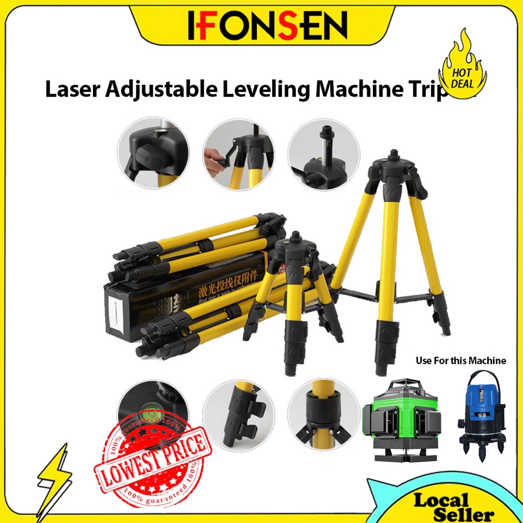IFONSEN 1.2M Laser Level Tripod Stand Laser Levelling Adjustable Tripod ...