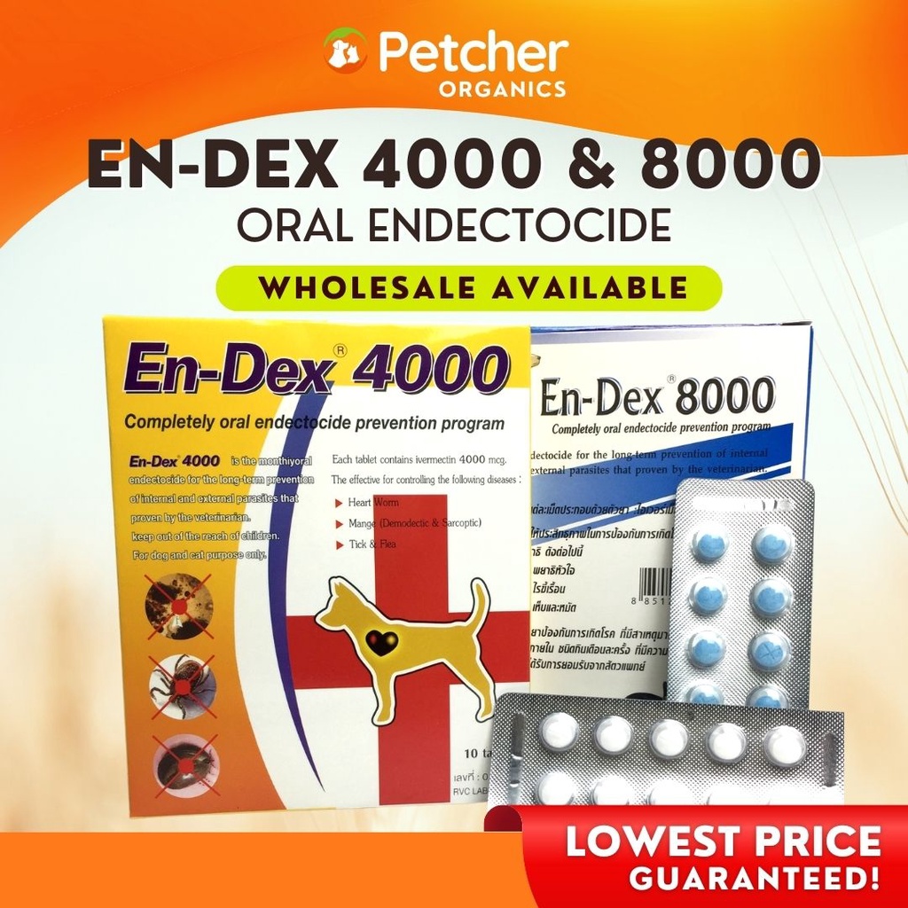 Petcher Organics En-Dex 4000 and 8000 Dewormer Pet Care Solution for ...
