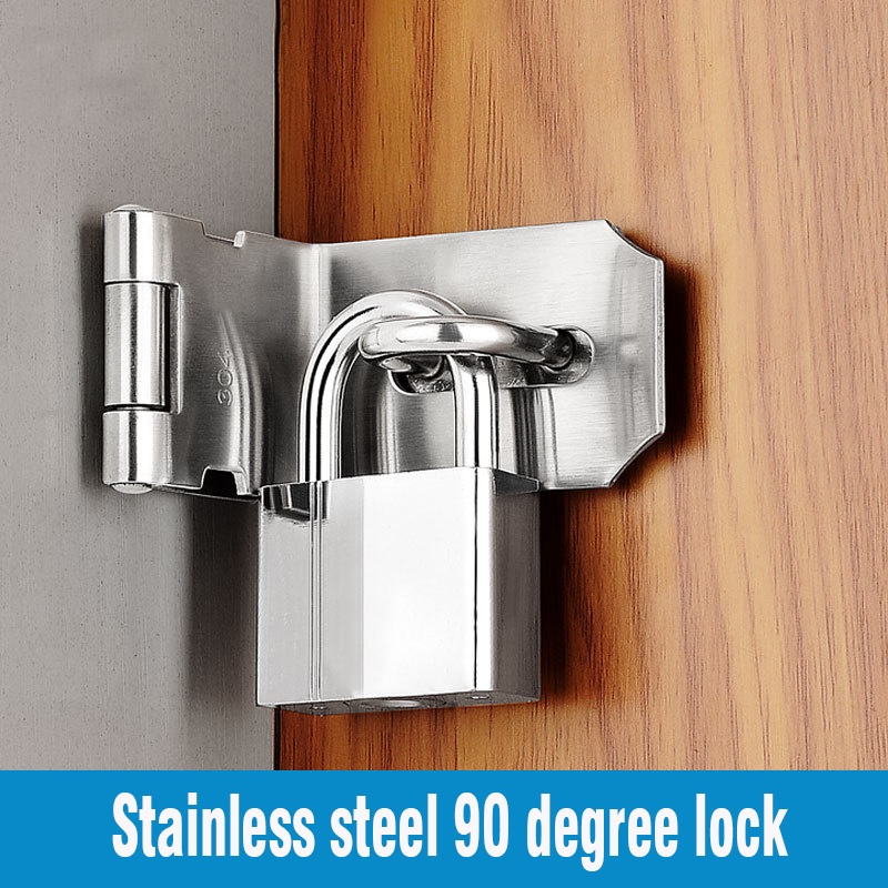 Stainless Steel 90 Degree Hasp Nail Door Shed Latch Safety Padlock Gate ...