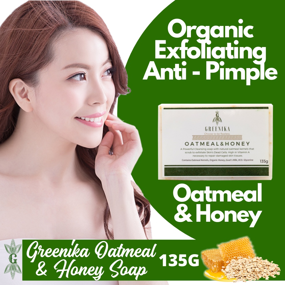 [ Exfoliating Anti Pimple ] Greenika Oatmeal And Honey Soap Anti Pimple