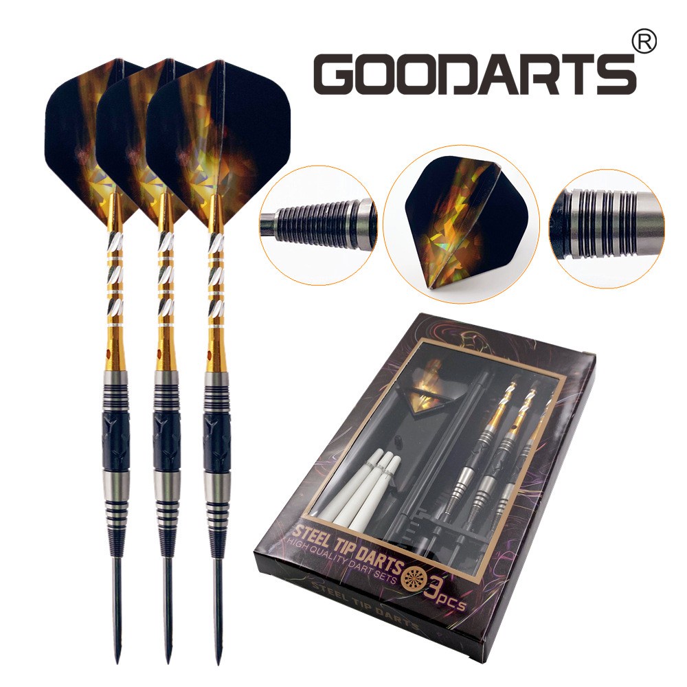 GOODARTS 95% Tungsten Steel Tip Dart Set 21 grams Professional Darts 3 ...