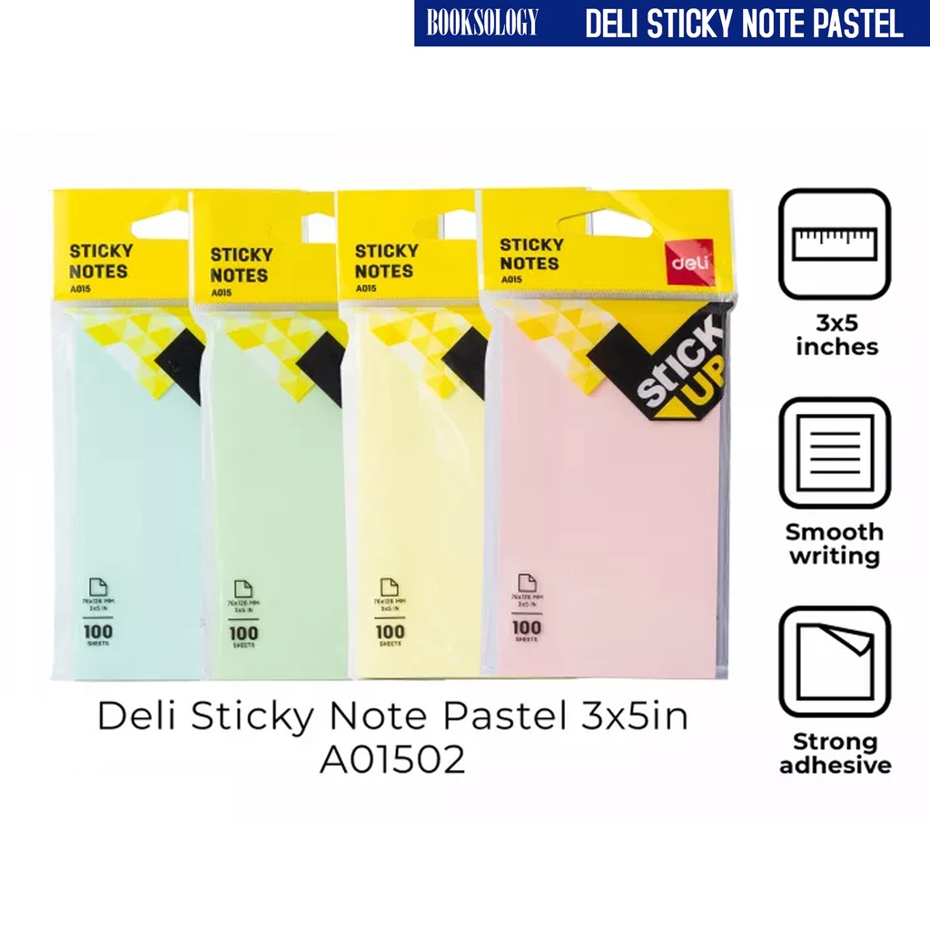 DELI Sticky Note Pastel or Pastel Sticker Pad (1PC) 3x5 inches [7739 ...