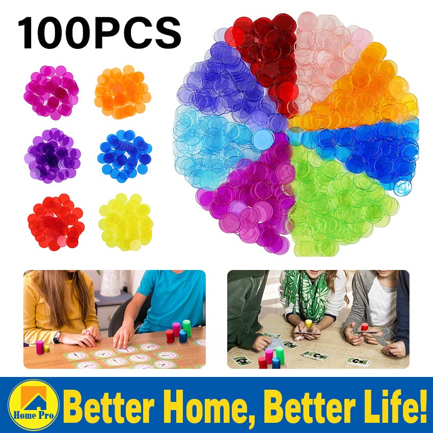 100PCS/Set Plastic Counting Chips Math Bingo Chips Markers Token Fun ...