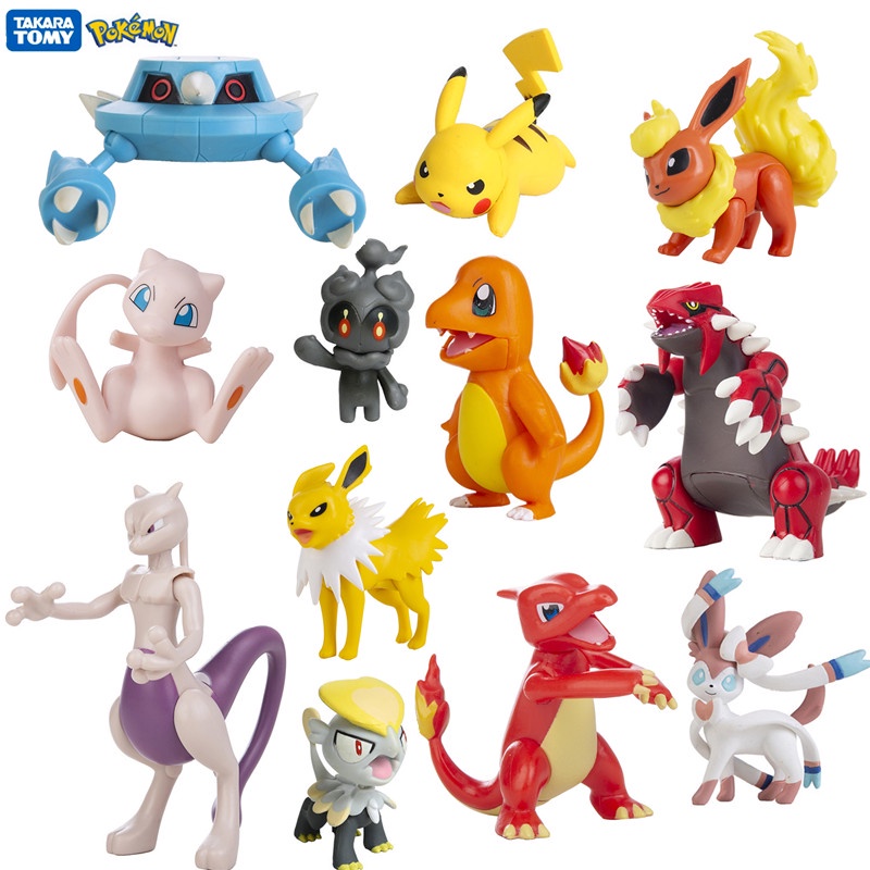 ☃Pokemon 4-13cm Toys Model Cartoons Movie Anime Figure Pikachu Eevee ...